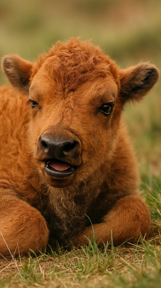 Adorable fluffy calf resting | Free Photo - rawpixel