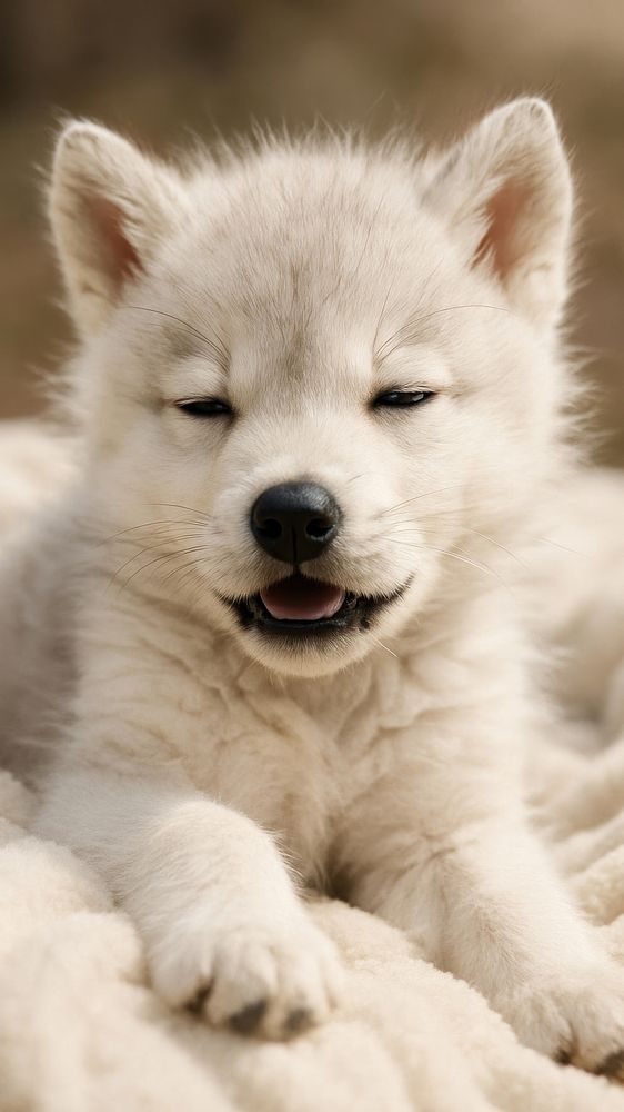 Adorable fluffy wolf pup smiling | Free Photo - rawpixel