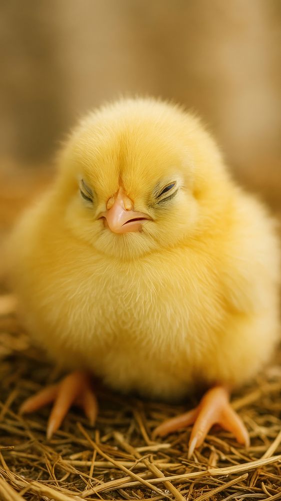 Fluffy chick resting peacefully. | Free Photo - rawpixel