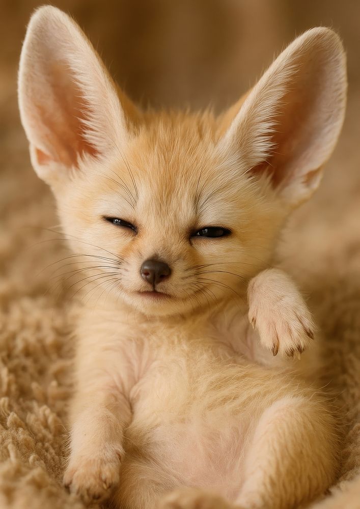 Adorable fennec fox lounging peacefully | Free Photo - rawpixel