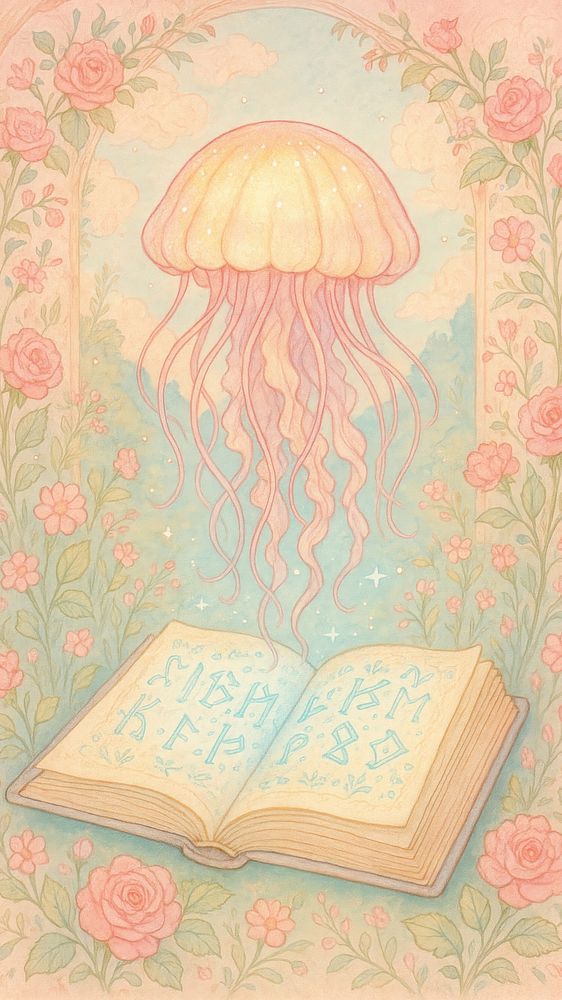 Magical jellyfish above enchanted book | Free Photo Illustration - rawpixel