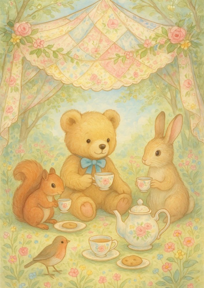 Animal+tea+party Texture Images | Free Photos, PNG Stickers, Wallpapers ...