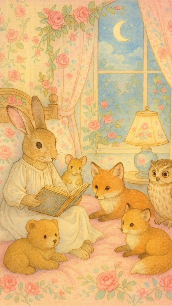 Charming woodland animals bedtime story | Free Photo Illustration ...