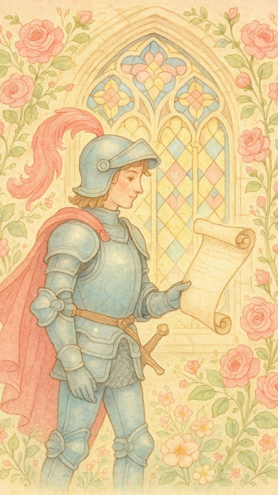 Knight reading scroll illustration | Free Photo Illustration - rawpixel
