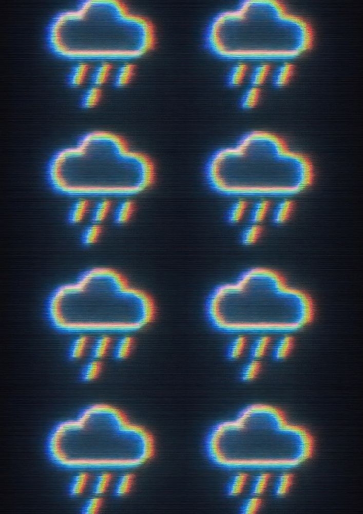 Retro glitch rain cloud pattern | Free Photo Illustration - rawpixel