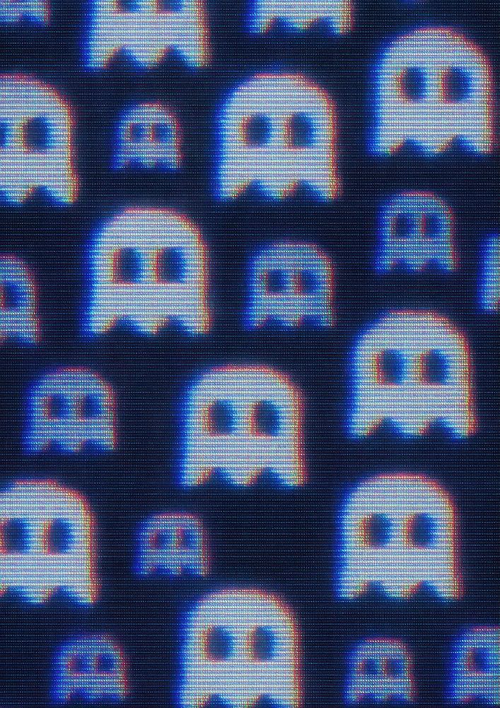 Retro pixelated ghost pattern | Free Photo Illustration - rawpixel