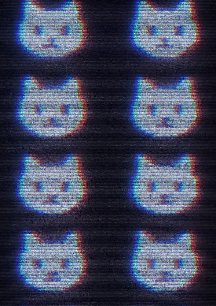 Retro pixelated cat pattern | Free Photo Illustration - rawpixel