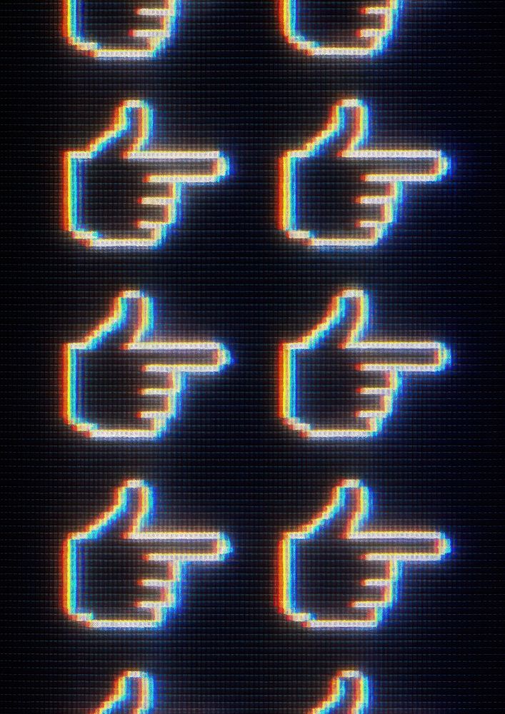 Retro pixelated pointing hands | Free Photo Illustration - rawpixel
