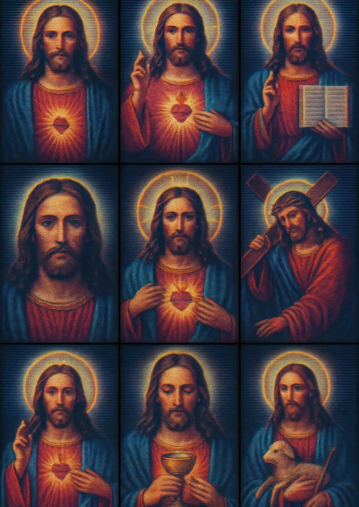 Sacred heart Jesus Christ portraits | Free Photo Illustration - rawpixel