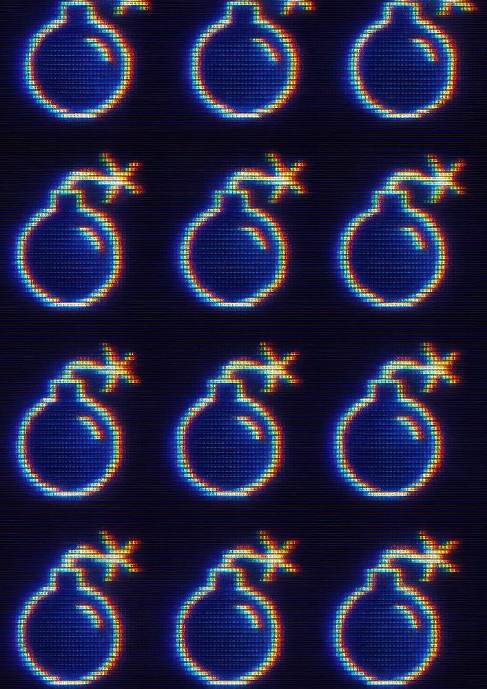 Retro pixel bomb pattern | Free Photo Illustration - rawpixel