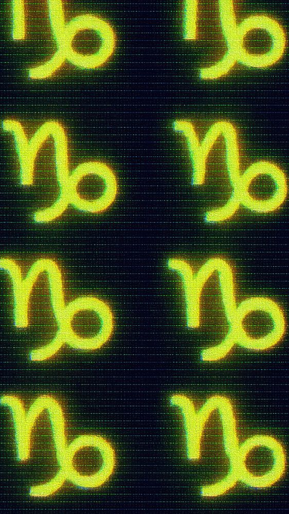 Neon Capricorn zodiac pattern wallpaper | Free Photo Illustration ...