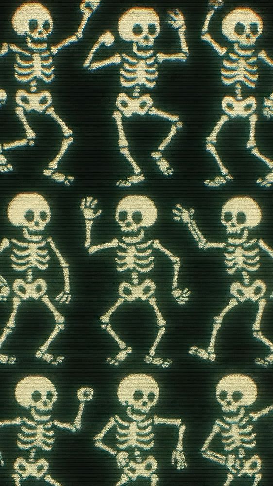 Dancing skeletons retro pattern | Free Photo Illustration - rawpixel