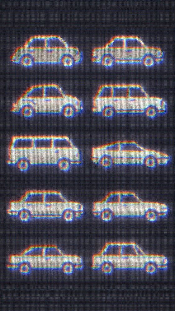 Retro cars digital glitch aesthetic | Free Photo Illustration - rawpixel