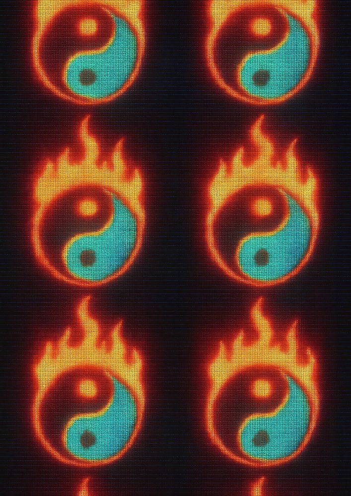 Fiery yin-yang pattern background | Free Photo Illustration - rawpixel