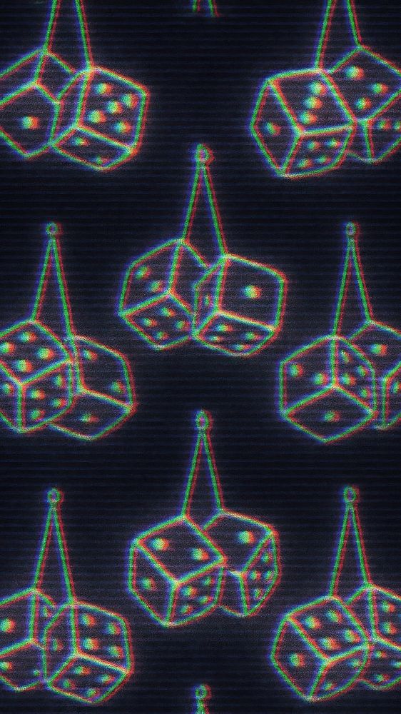 Retro neon dice pattern | Free Photo Illustration - rawpixel
