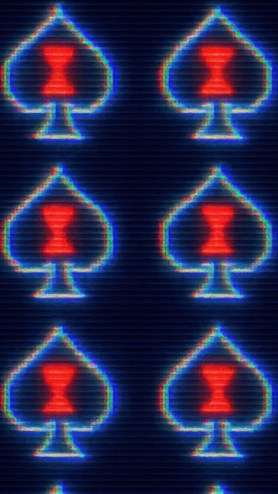 Retro neon spade pattern wallpaper | Free Photo Illustration - rawpixel