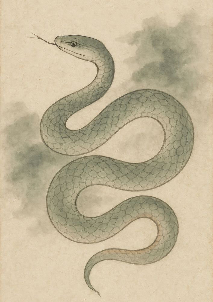 Elegant snake in vintage style | Free Photo Illustration - rawpixel