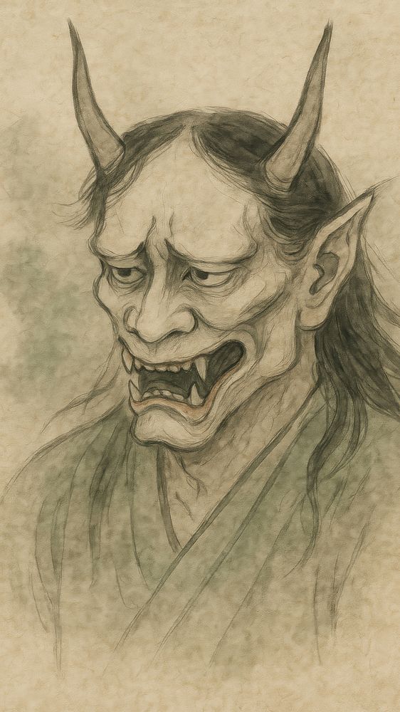 Traditional Japanese demon illustration | Free Photo Illustration ...