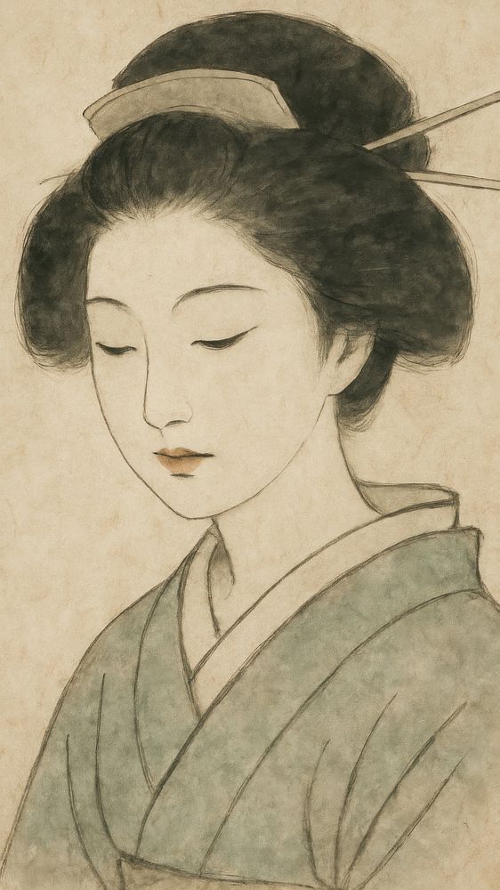 Charcoal+portraits Texture Paper Vintage Japanese Face Images | Free ...