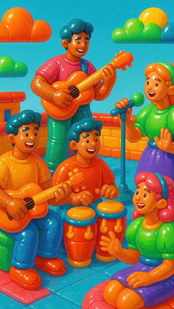 Colorful joyful musical gathering | Free Photo Illustration - rawpixel