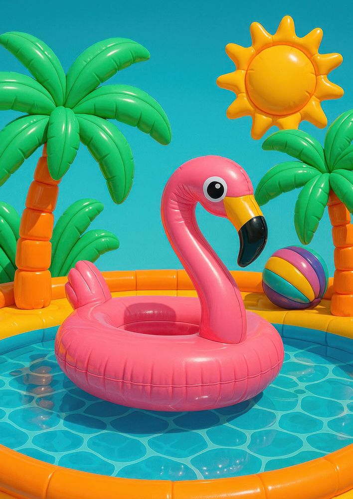 Vibrant inflatable summer fun | Free Photo Illustration - rawpixel