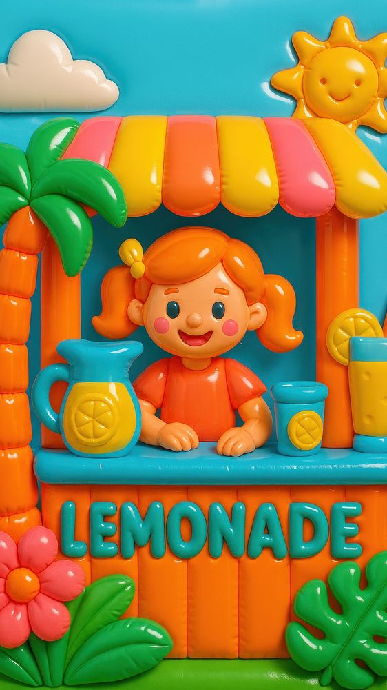 Colorful playful lemonade stand illustration. | Free Photo Illustration ...