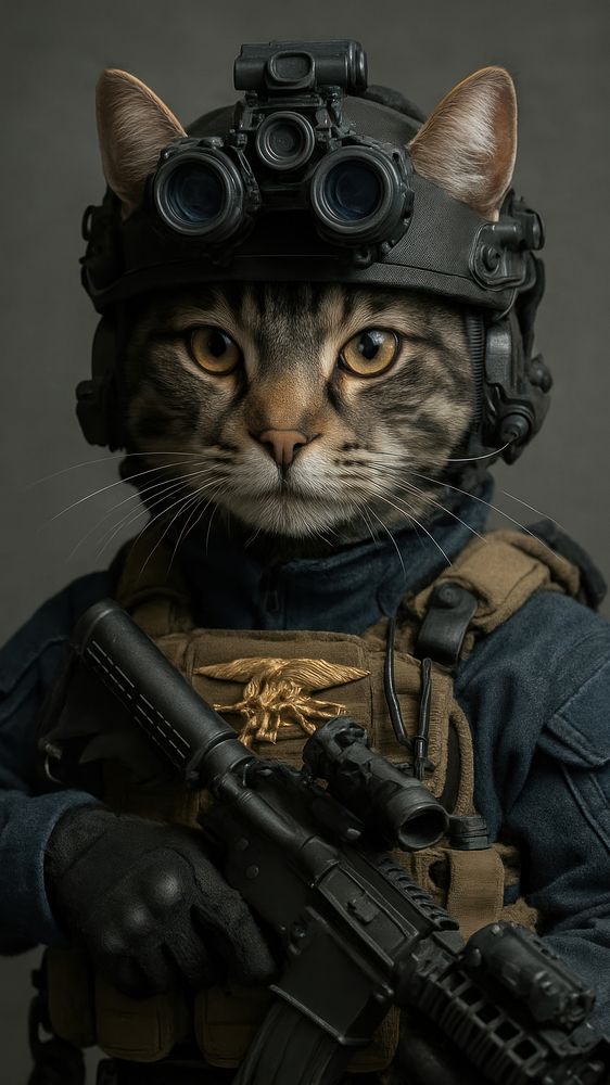 Tactical cat in military gear | Free Photo - rawpixel