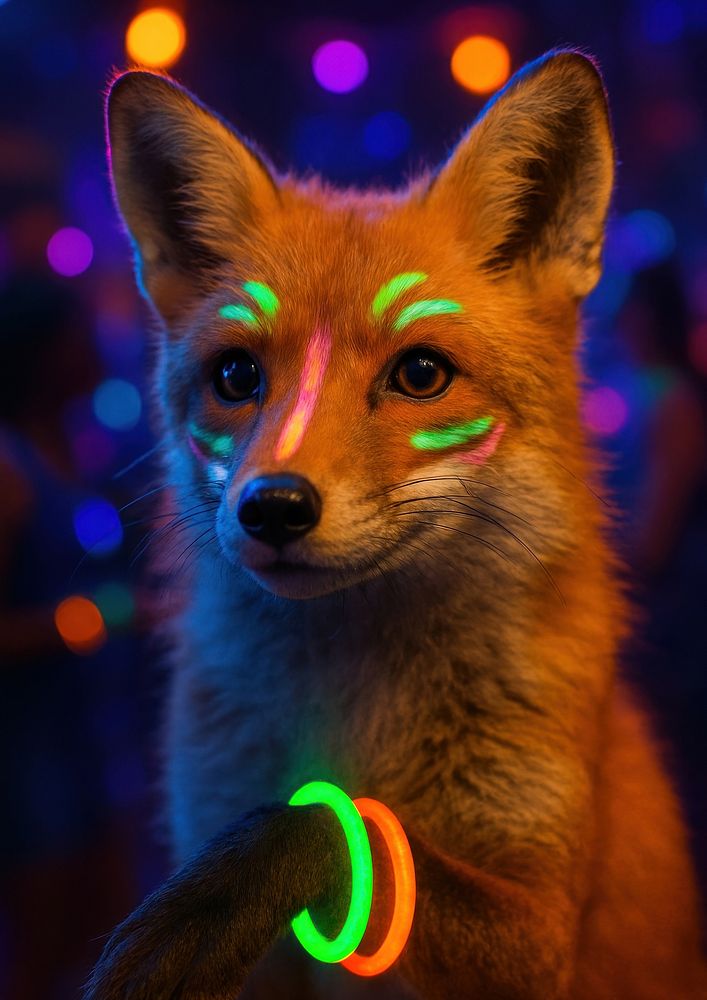 Fox with neon glow | Free Photo - rawpixel
