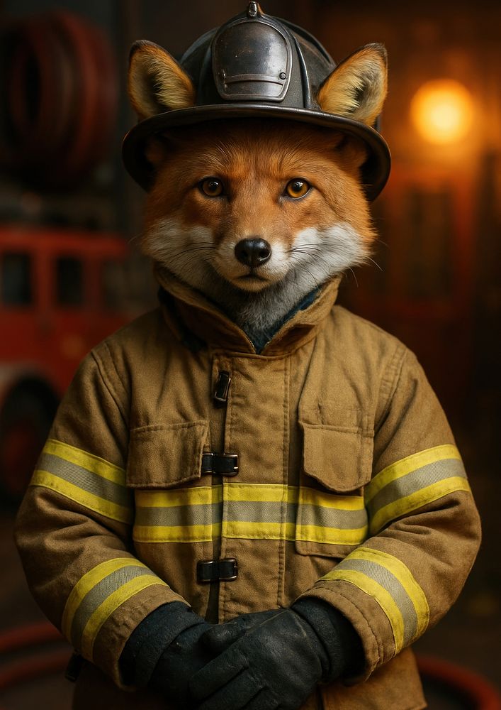 Fox firefighter in uniform. | Free Photo - rawpixel