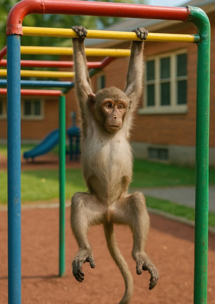 Monkey hanging playground bars | Free Photo - rawpixel