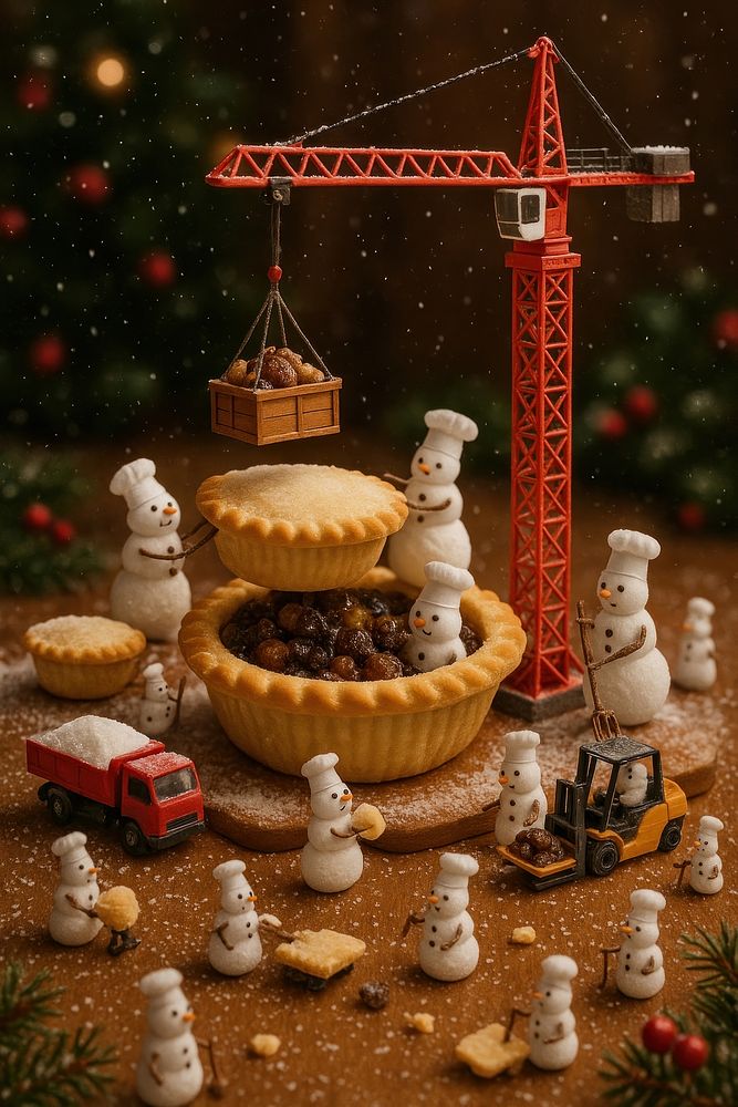 Festive miniature snowman baking scene | Free Photo - rawpixel