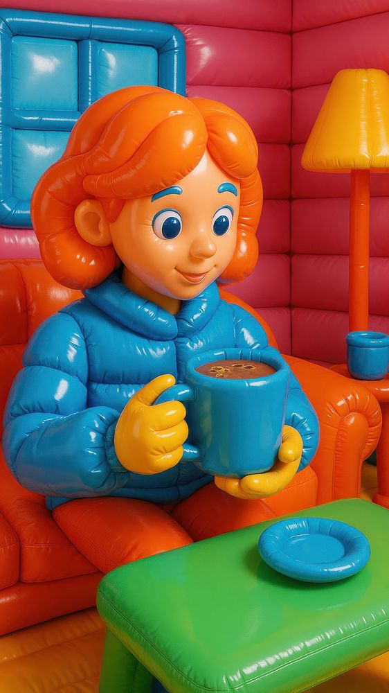 Colorful inflatable cartoon character | Free Photo Illustration - rawpixel