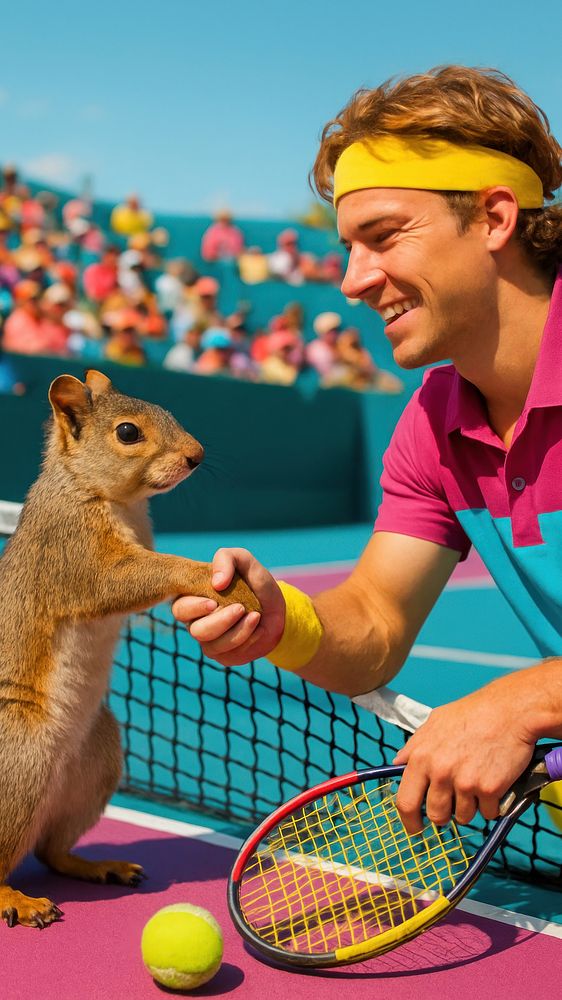 Tennis player squirrel handshake | Free Photo - rawpixel