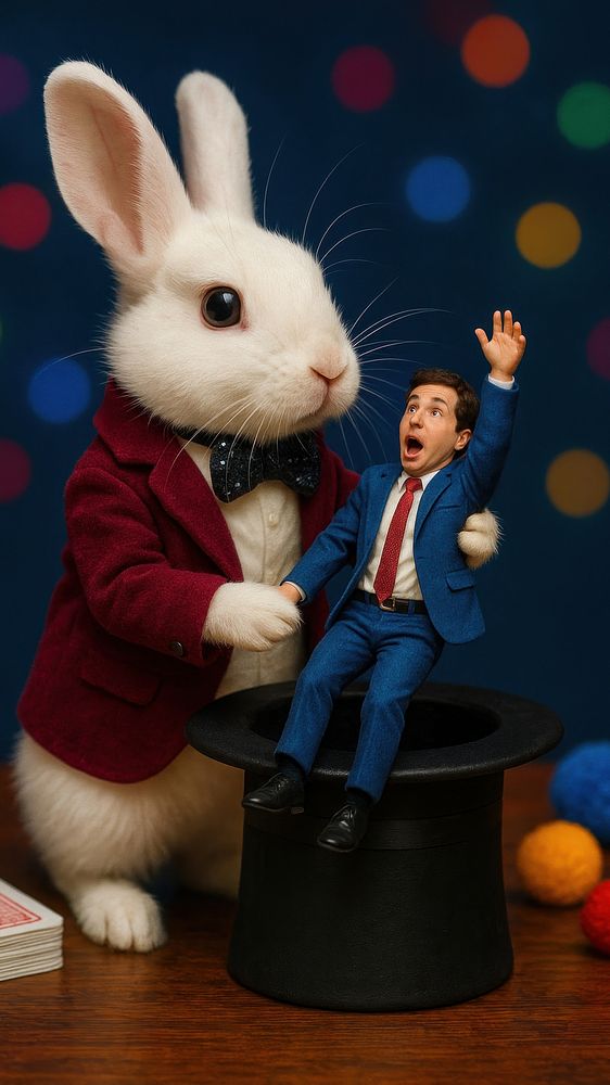 Whimsical rabbit magic scene | Free Photo - rawpixel