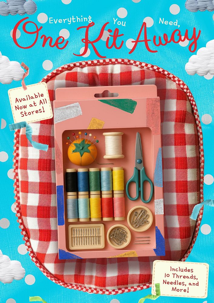 Embroidery kits cute template design | Free Photo Illustration - rawpixel