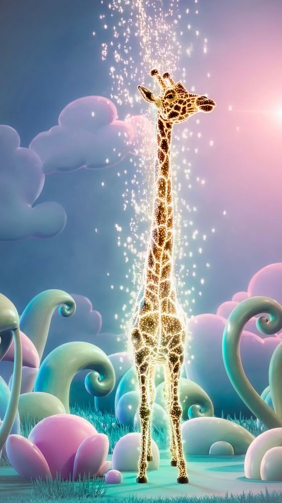 Magical giraffe fantasy scene | Free Photo Illustration - rawpixel