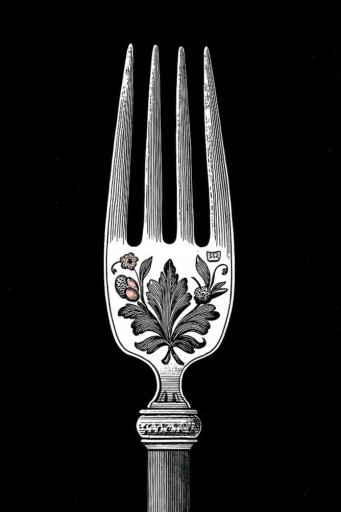 Gothic fork psyche illustration cutlery | Free Photo - rawpixel