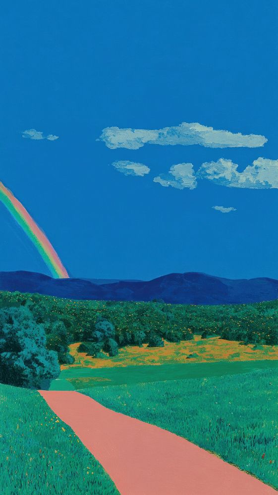 Rainbow landscape wallpaper nature | Free Photo Illustration - rawpixel
