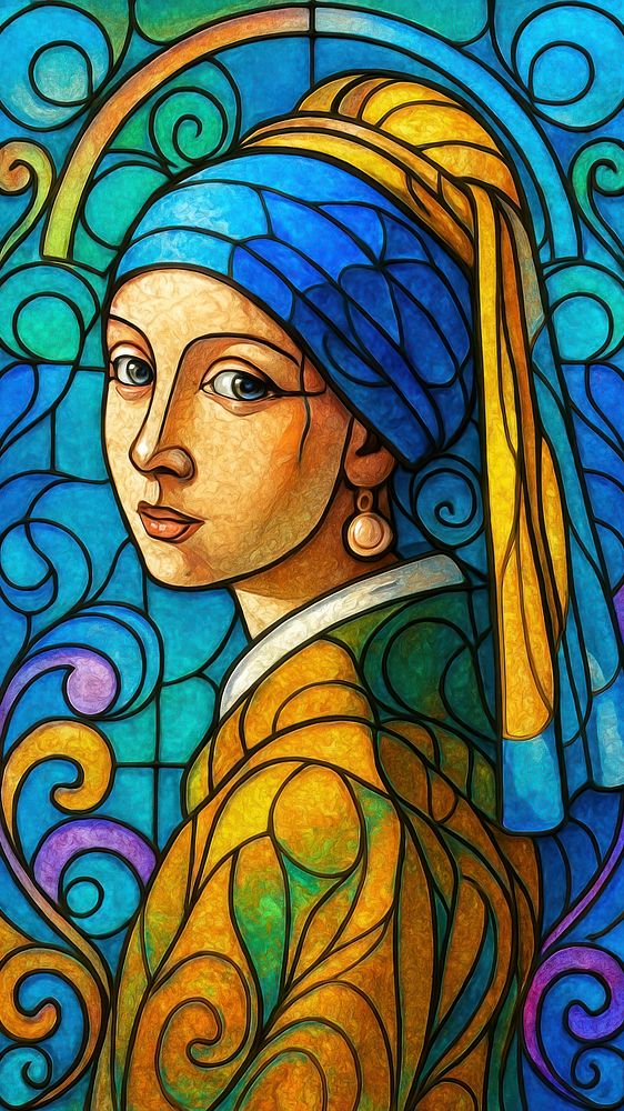 Stained glass art portrait | Premium Photo Illustration - rawpixel