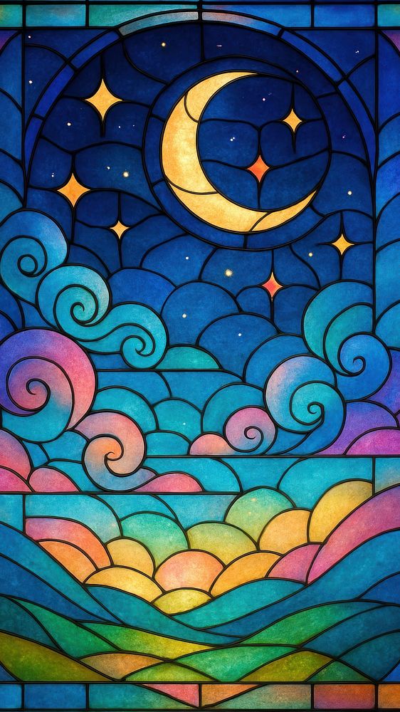 Stained Glass Landscapes Pattern Design Images | Free Photos, PNG ...