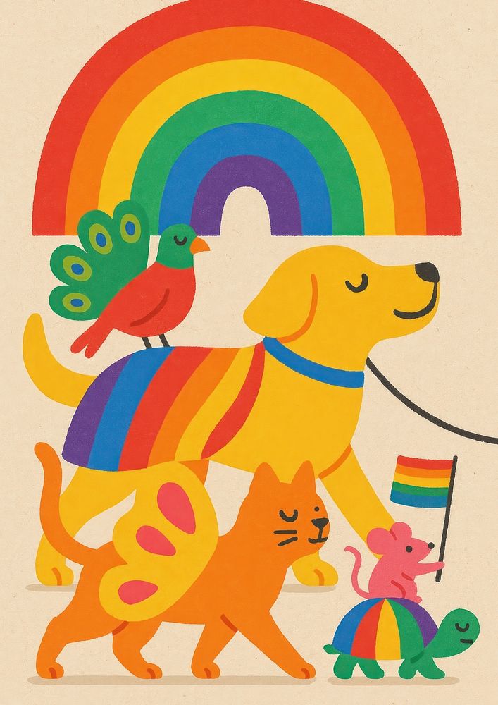 Colorful animals celebrating diversity | Free Photo Illustration - rawpixel