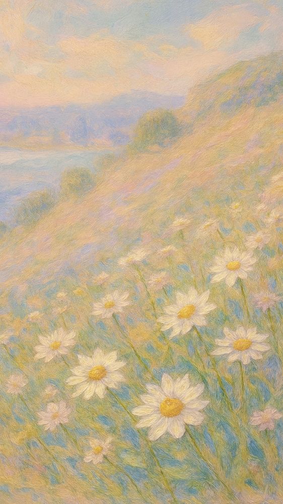 Pastel meadow with blooming daisies | Premium Photo Illustration - rawpixel