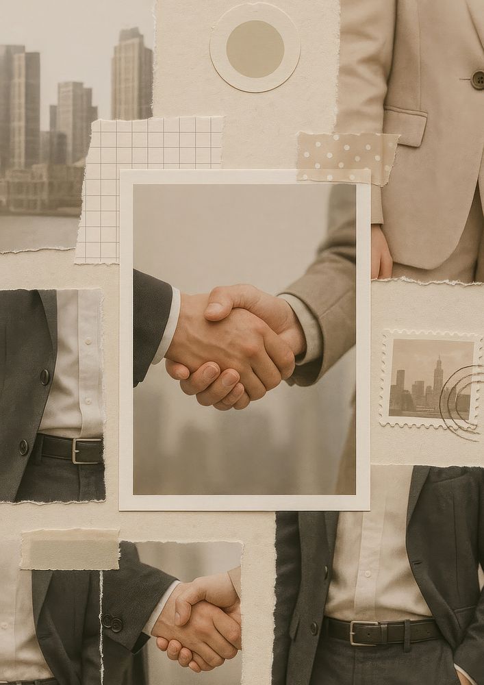 Business handshake collage art | Free Photo - rawpixel