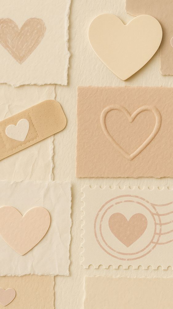 Pastel heart-themed paper textures | Free Photo - rawpixel