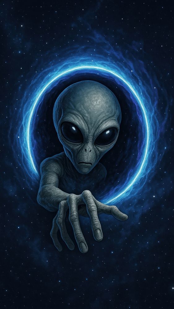 Alien reaching through cosmic portal | Free Photo Illustration - rawpixel