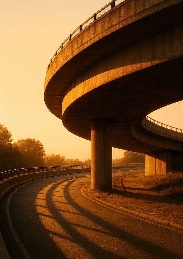Curved highway bridge silhouette | Free Photo - rawpixel