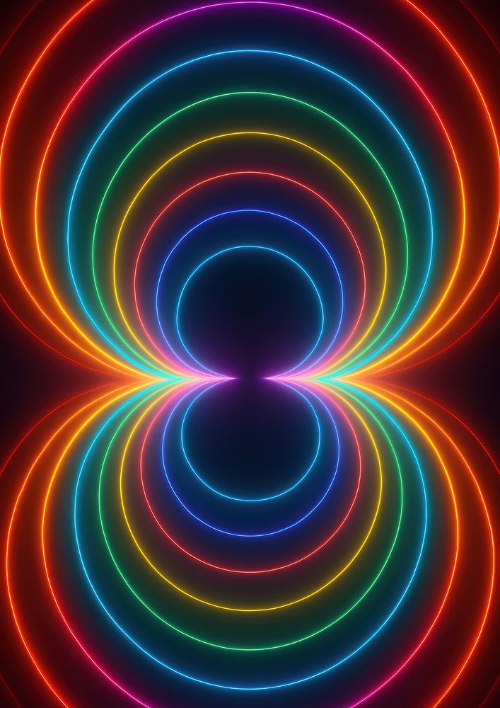 Vibrant neon concentric circles illustration | Free Photo Illustration ...