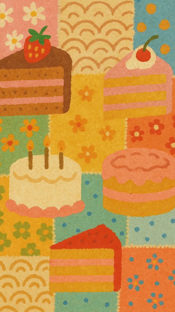 Colorful cake pattern wallpaper | Free Photo Illustration - rawpixel