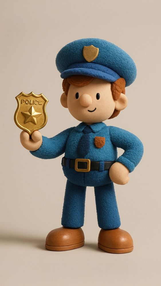 Cute clay police officer illustration | Free Photo Illustration - rawpixel