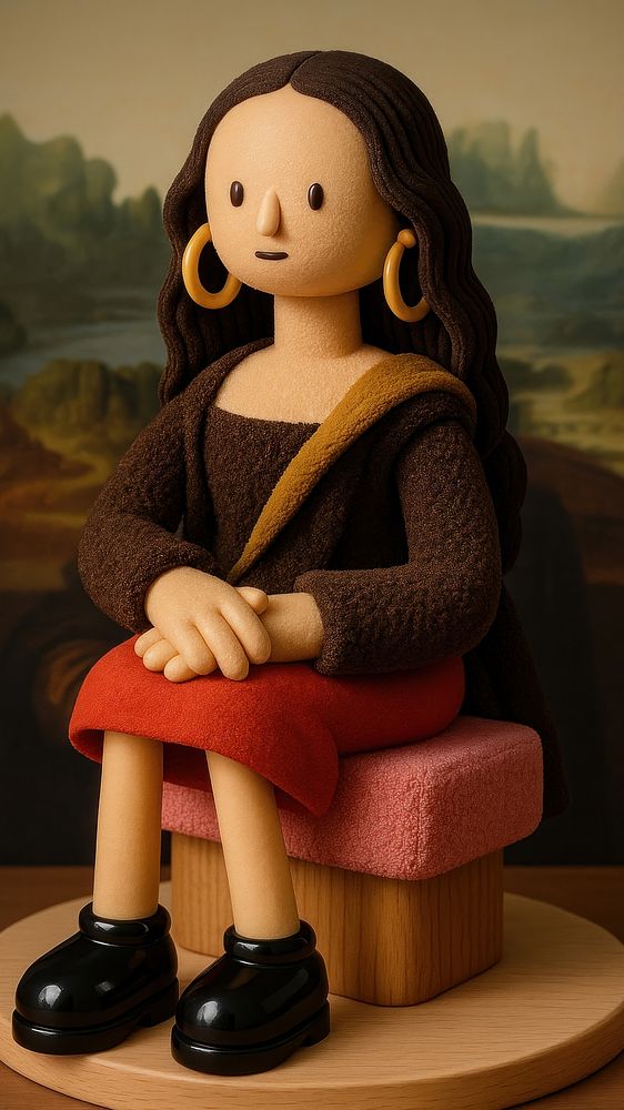 Whimsical clay Mona Lisa sculpture | Free Photo Illustration - rawpixel